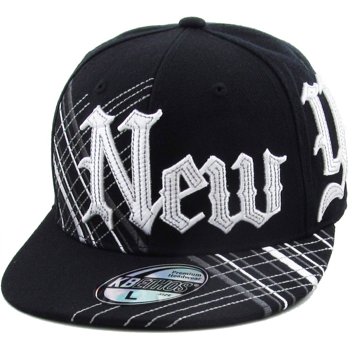 "New York" Logo Fitted Flat Cap - KBF251, Multi-Coloured - Toronto ...