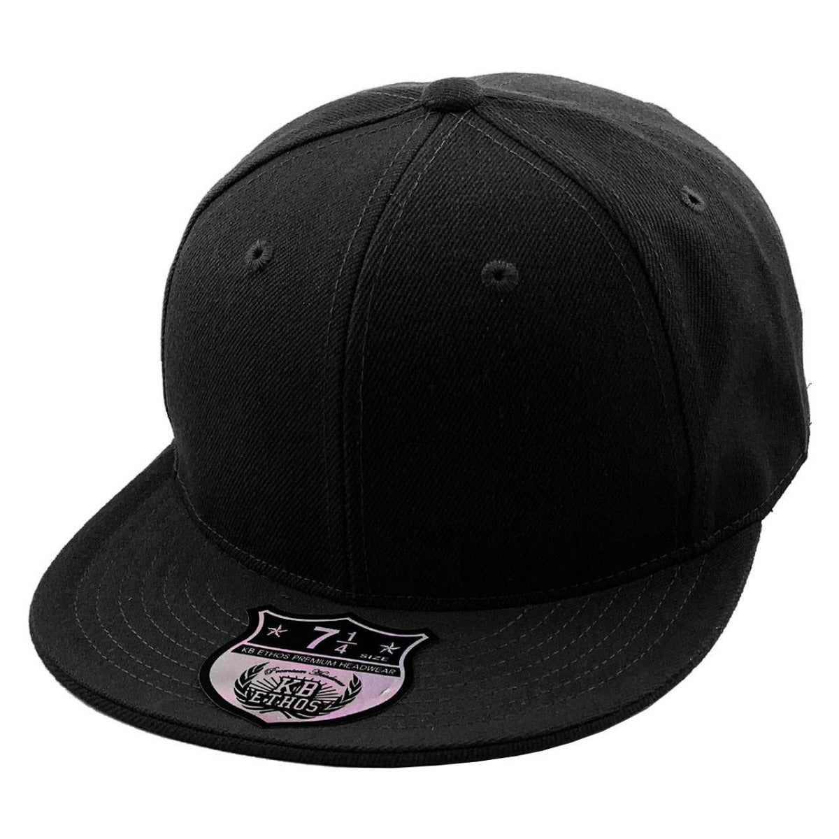 Fitted Flat Bill Cap - Black, Various Sizes - Toronto Screen Printing ...