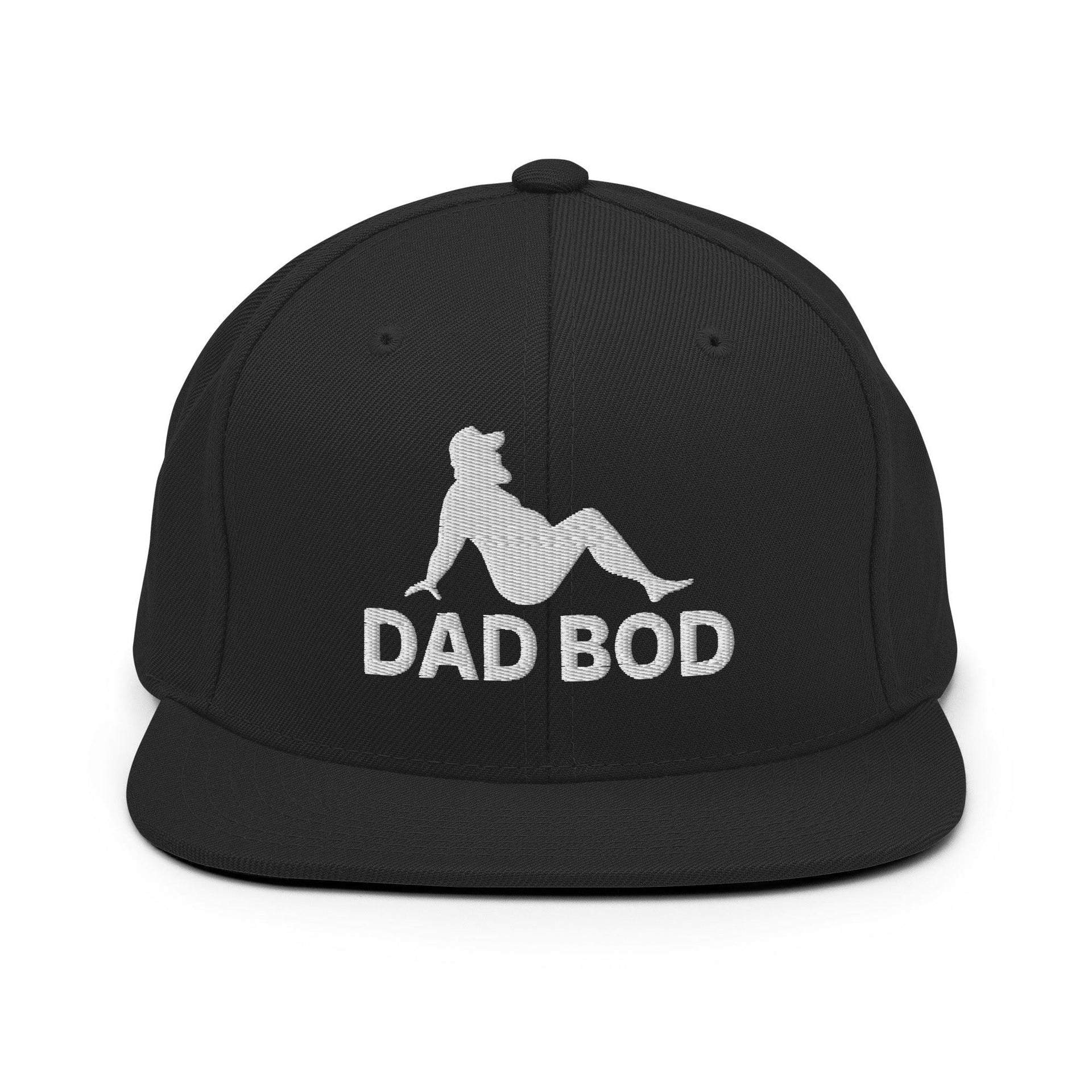 Dad Bod Mud Flap Silhouette Embroidered Flat Bill Brim Snapback Hat ...