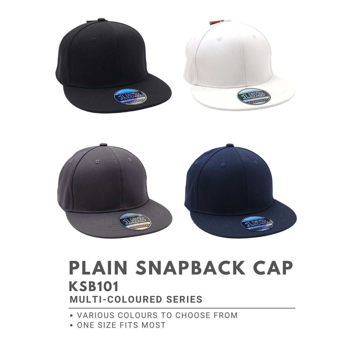 Plain Snapback cap (KSB101) - Multi-Coloured, Adjustable - Toronto ...